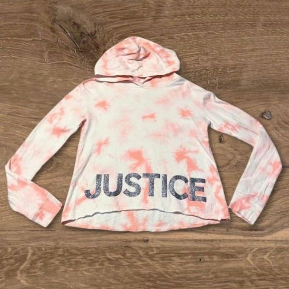 Justice | Shirts & Tops | Justice Cropped Hot Coral Tie Dye Glitter ...
